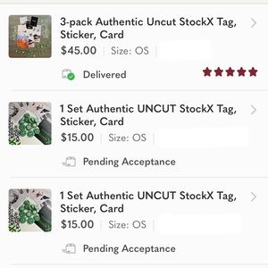 StockX | Accessories | 3pack Authentic Uncut Stockx Tag Sticker Card ...